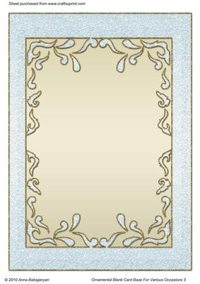 Ornamental Blank Card Base for Various Occasions 3 - CUP98385_96 ...