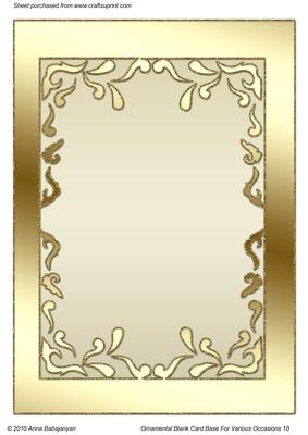 Ornamental Blank Card Base for Various Occasions 10 - CUP98416_96 ...