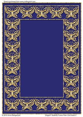 Elegant Butterfly Frame Plain Card Base 4 - CUP99082_96 | Craftsuprint