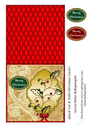 Quick Cut & Fold Christmas Card 1 - CUP994204_96 | Craftsuprint