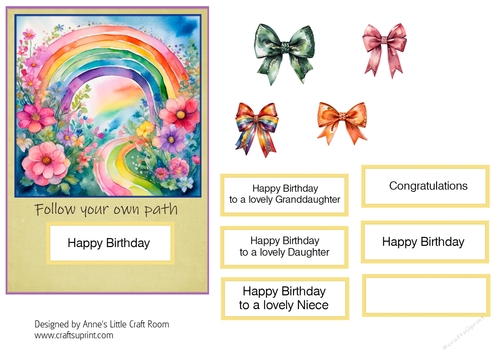 FOLLOW YOUR PATH RAINBOW CARD - CUP1310621_107604 | Craftsuprint