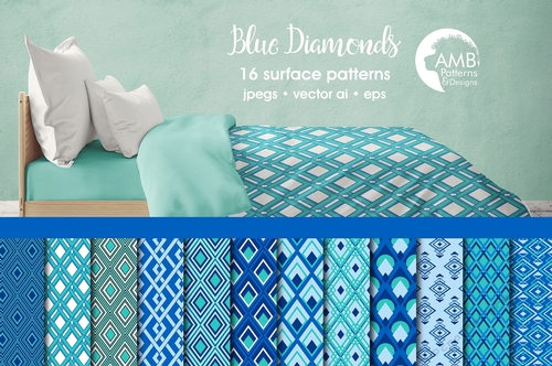 Geometric Blue Diamond Papers AMB-1075 - CUP914447_83483 | Craftsuprint
