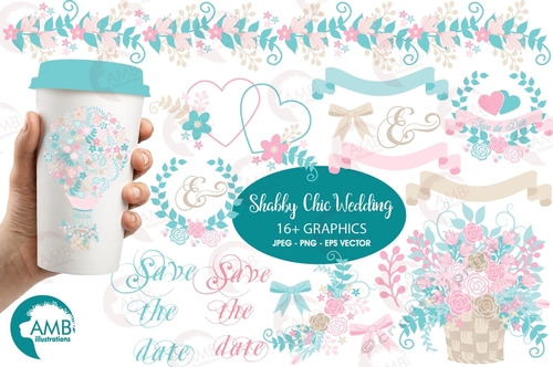 Wedding Floral Hot Air Balloon Clipart AMB-1276 - CUP915735_83483 ...