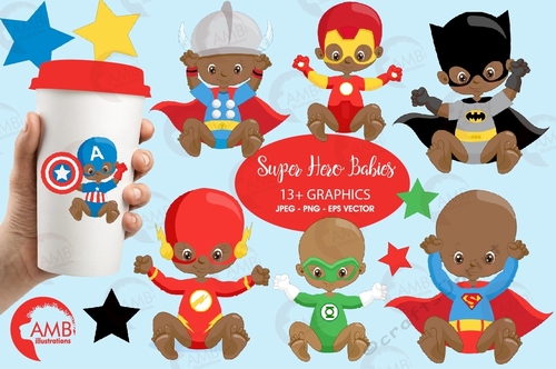 Super Hero Babies Clipart AMB-1402 - CUP916110_83483 | Craftsuprint