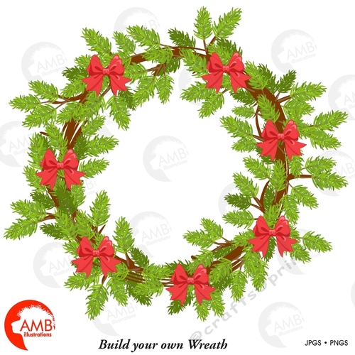 Build your own wreath clipart, Wreath clipart, AMB-2299 - CUP932270 ...
