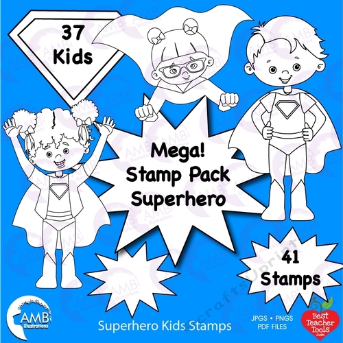 Superhero kids stamps, Superhero stamps, AMB-2313 - CUP932690_83483 ...