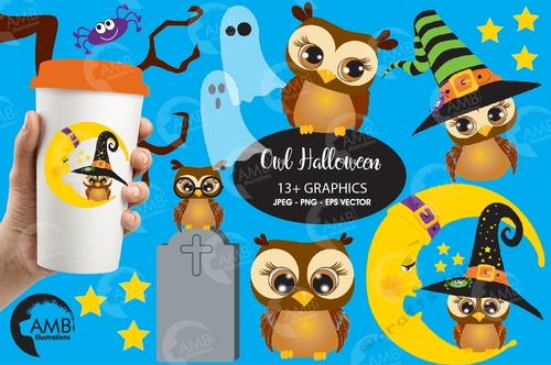Halloween clipart, Owl clipart, Halloween owl clipart, tombstone ...