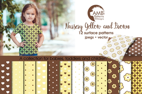 Yellow and Brown Digital Papers, Pastel Papers, Mix and Match Papers ...