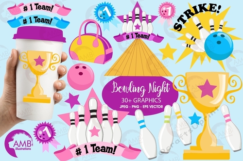 Bowling Night Clipart, Bowling Clipart, Bowling Ball Clipart, Pins ...
