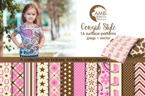 Cowgirl Digital Papers, Cowboy Digital Paper, Cowgirls Pink Papers ...