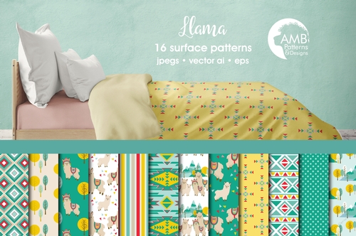 Llama Digital Papers, Llama digital backgrounds, Alpaca pattern papers ...