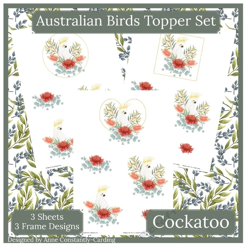 Australian Birds Topper Set - Cockatoo - CUP1148179_100289 | Craftsuprint