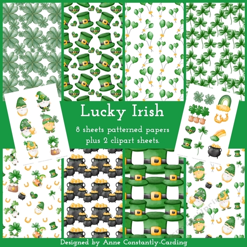 Lucky Irish Paper & Clipart Pack - CUP1199302_100289 | Craftsuprint