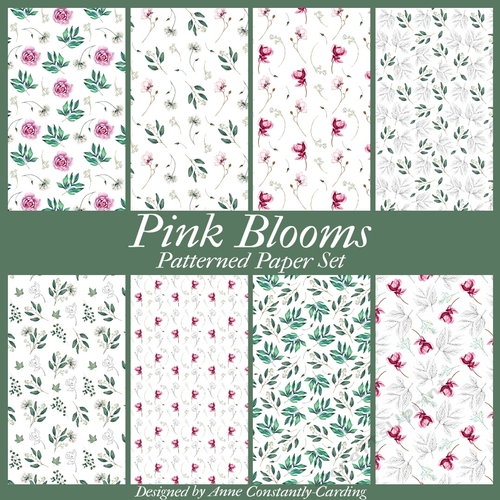 Pink Florals Patterned Paper Set - CUP1228431_100289 | Craftsuprint