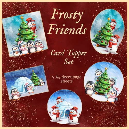 Frosty Friends Decoupage Card Topper Set - CUP1249562_100289 | Craftsuprint