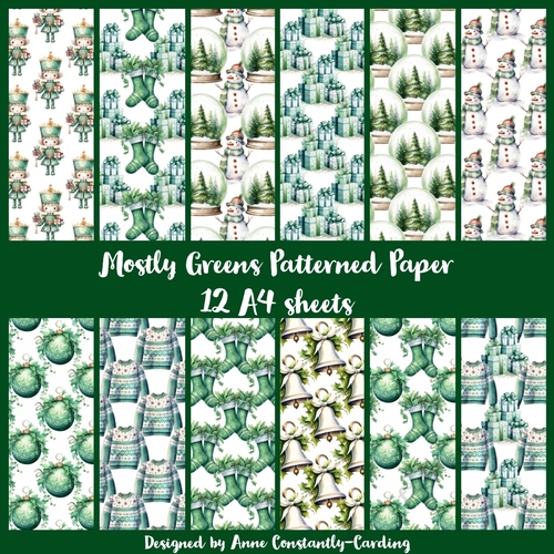 Christmas, in Red & Green Collection - Mostly Greens Patterned Paper ...