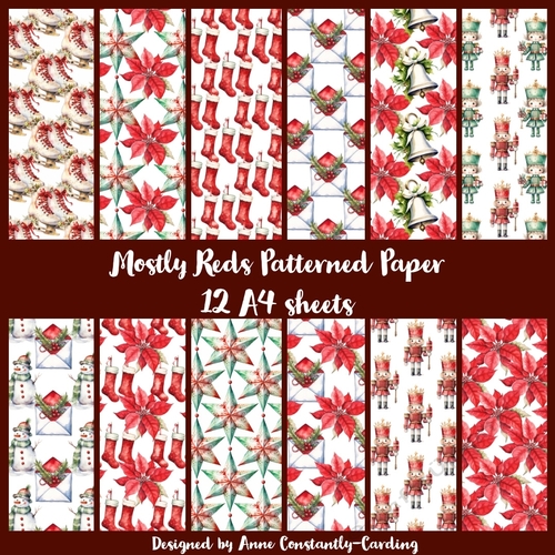 Christmas, in Red & Green Collection - Mostly Reds Patterned Paper Set ...