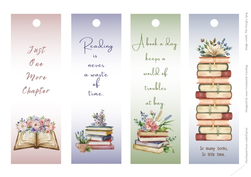 Book Lovers Set - Bookmark Sheet - CUP1293759_100289 | Craftsuprint