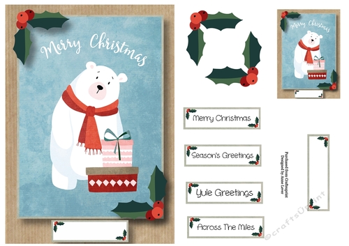 Kraft Paper Christmas - Polar Bear A5 - CUP1008750_1763 | Craftsuprint