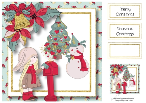 Christmas Post Box 8x8 - CUP1011201_1763 | Craftsuprint