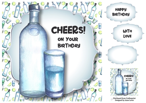 Birthday Cheers - Vodka 8x8 - CUP1015514_1763 | Craftsuprint