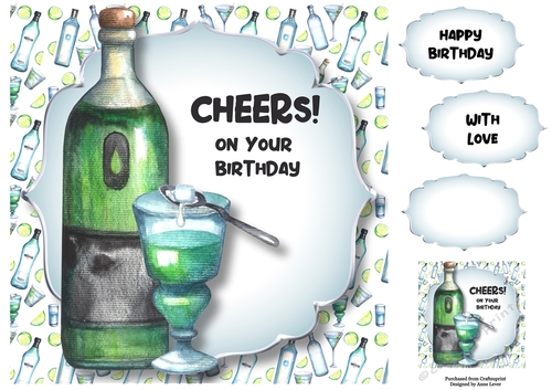 Birthday Cheers - Absinthe 8x8 - CUP1015516_1763 | Craftsuprint