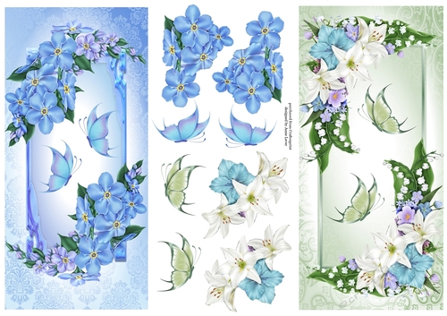 Florals & Butterflies 1 - 2 DL Toppers - CUP1031356_1763 | Craftsuprint