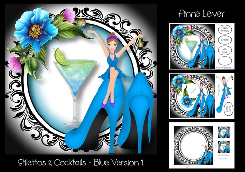 Stilettos & Cocktails - Blue - Version 1 - CUP1031729_1763 | Craftsuprint