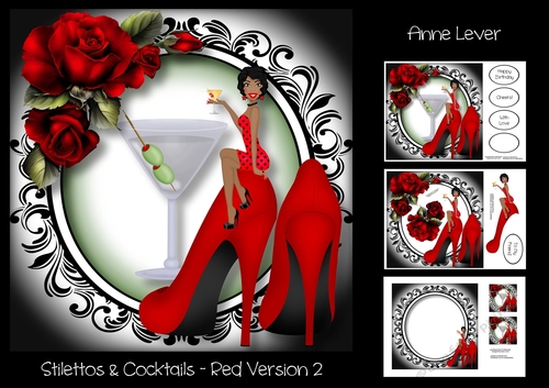 Stilettos & Cocktails - Red - Version 2 - CUP1031732_1763 | Craftsuprint