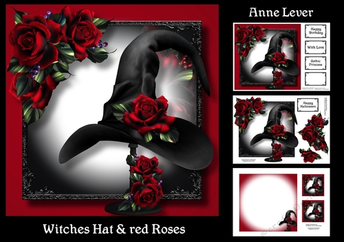 Witches Hat & Red Roses - CUP1066583_1763 | Craftsuprint