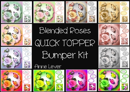 Blended Roses QUICK TOPPER Bumper Kit - CUP1073359_1763 | Craftsuprint