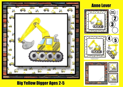 Big Yellow Digger Ages 2-5 - CUP1138815_1763 | Craftsuprint