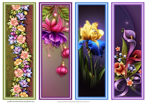 Beautiful Floral Bookmarks Sheet 6 - CUP1164381_1763 | Craftsuprint