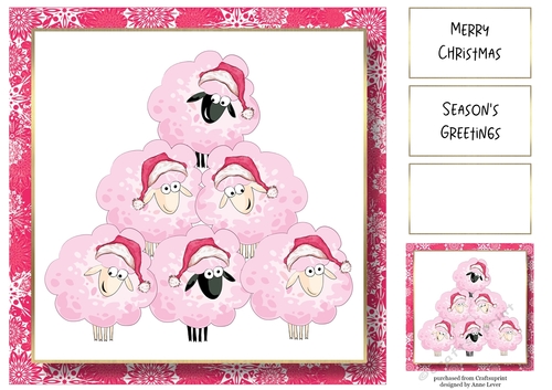 Seasons Bleatings - Pink Christmas Sheep 8x8 - CUP1179653_1763 ...