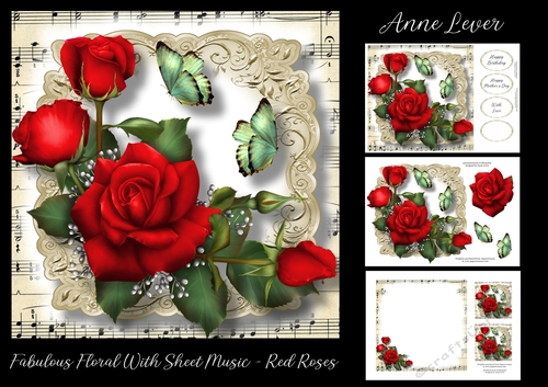 Fabulous Floral With Sheet Music - Red Roses - CUP1190003_1763 ...