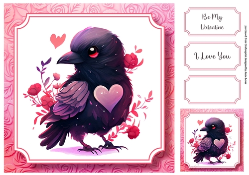 Cute Baby Animal Valentine - Crow - CUP1195659_1763 | Craftsuprint
