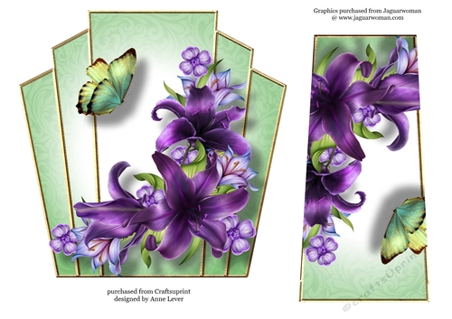7x7 Art Deco Floral Stacker - Purple Lilies - CUP1200706_1763 ...