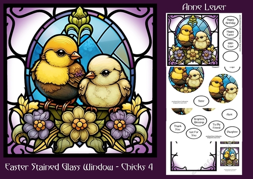 Easter Stained Glass Window - Chicks 4 - CUP1202698_1763 | Craftsuprint