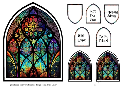 Stunning Shaped Stained Glass Topper 1 - CUP1203693_1763 | Craftsuprint