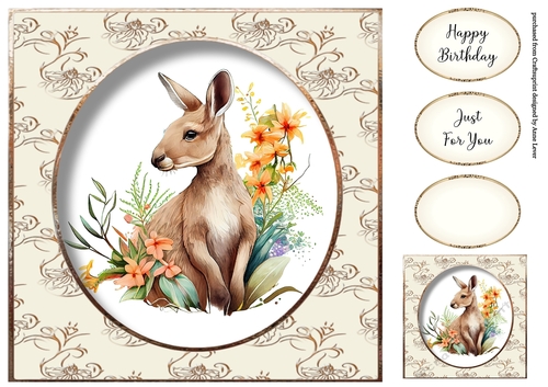 Simple Painted Kangaroo - CUP1207442_1763 | Craftsuprint