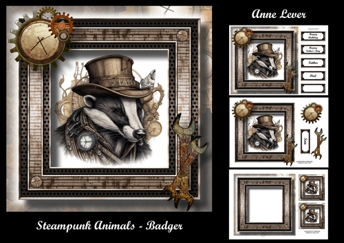 Steampunk Animals - Badger - CUP1208952_1763 | Craftsuprint
