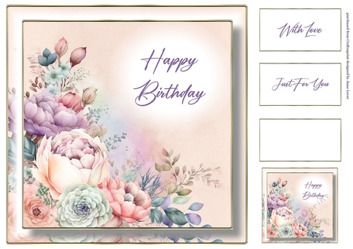 Pastel Floral Happy Birthday 3 - CUP1212549_1763 | Craftsuprint