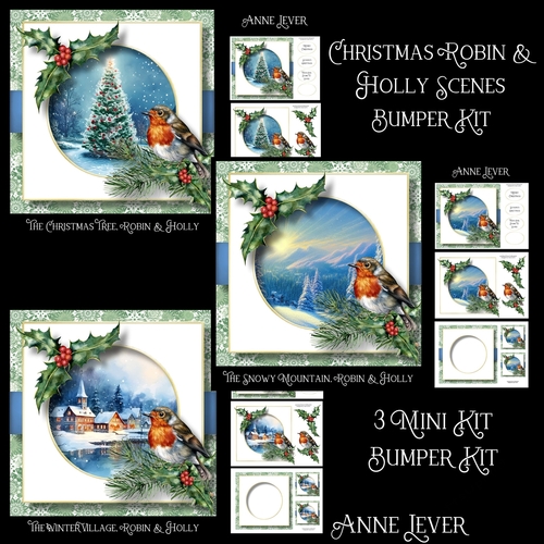 Christmas Robin & Holly Scenes Bumper Kit - CUP1216984_1763 | Craftsuprint