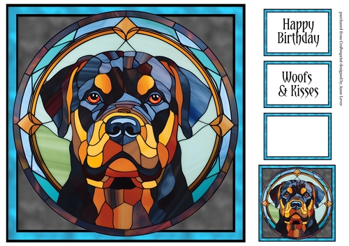 Stained Glass Dog Portrait - Rottweiler - CUP1220359_1763 | Craftsuprint