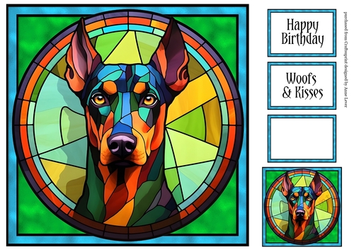 Stained Glass Dog Portrait - Doberman - CUP1220363_1763 | Craftsuprint