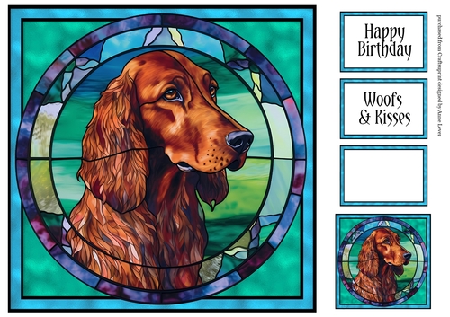 Stained Glass Dog Portrait - Irish Setter - CUP1220468_1763 | Craftsuprint