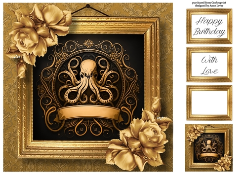 Picture Perfect - Gold Art Nouveau - Octopus 8x8 - CUP1222505_1763 ...