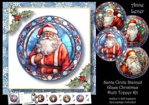 Santa Circle Stained Glass Christmas Multi Topper Kit - CUP1225856_1763 ...