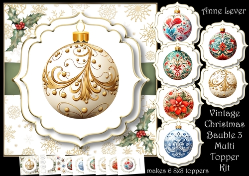 Vintage Christmas Bauble 3 Multi Topper Kit - CUP1234024_1763 ...