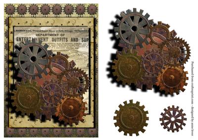 Steampunk Rusty Cogs - CUP341046_1763 | Craftsuprint